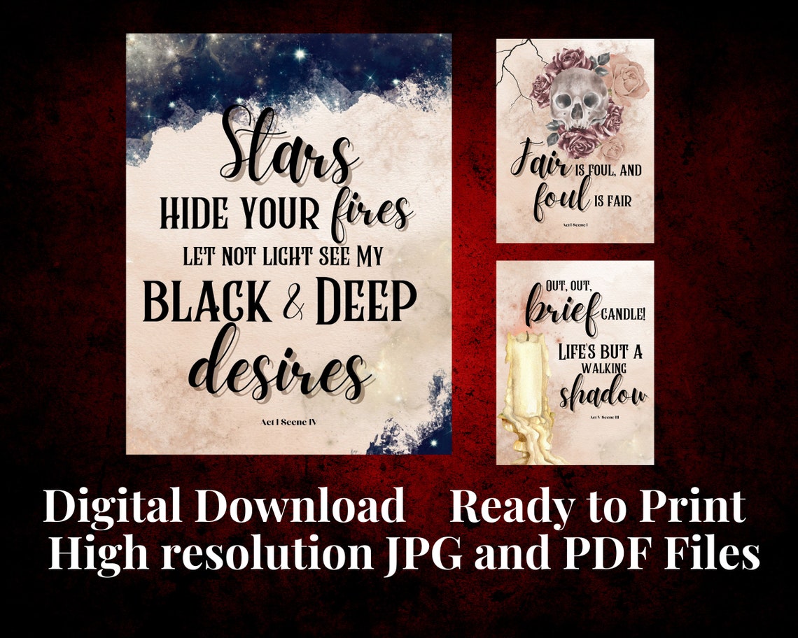 Macbeth Posters Shakespeare Posters Classroom Posters - Etsy