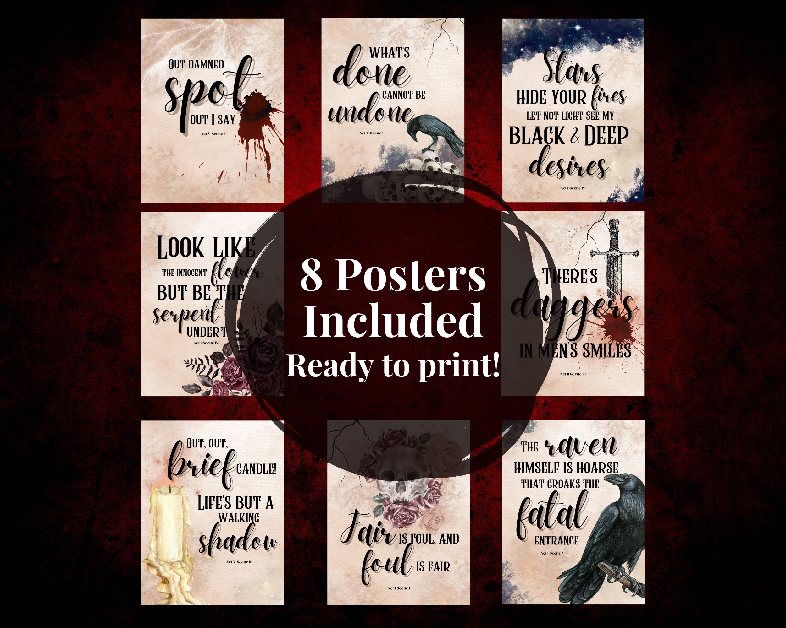 Macbeth Posters Shakespeare Posters Classroom Posters - Etsy