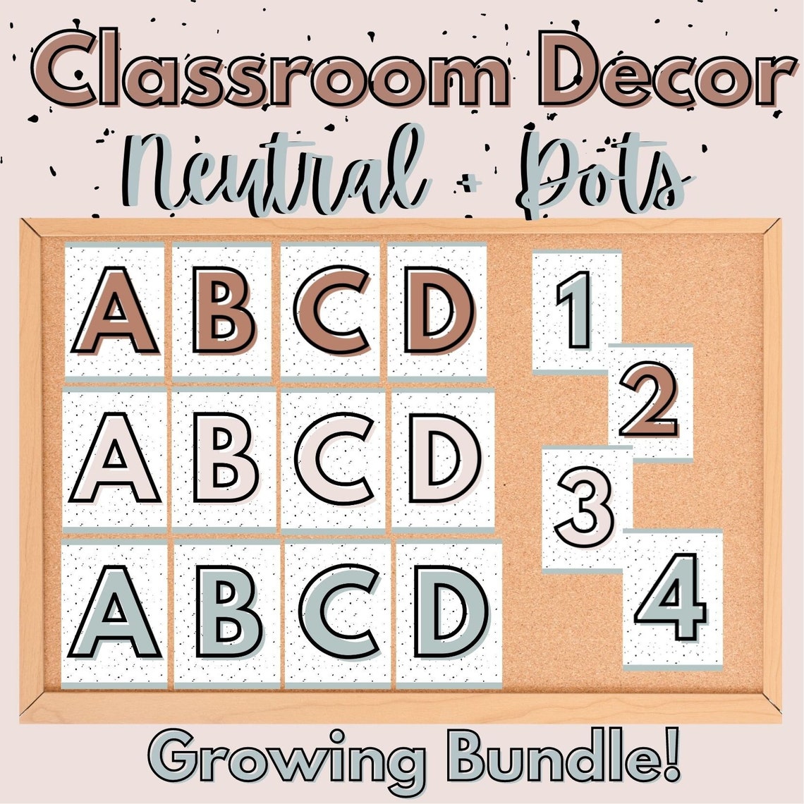 Neutral Dots Classroom Decor BUNDLE - Etsy Canada