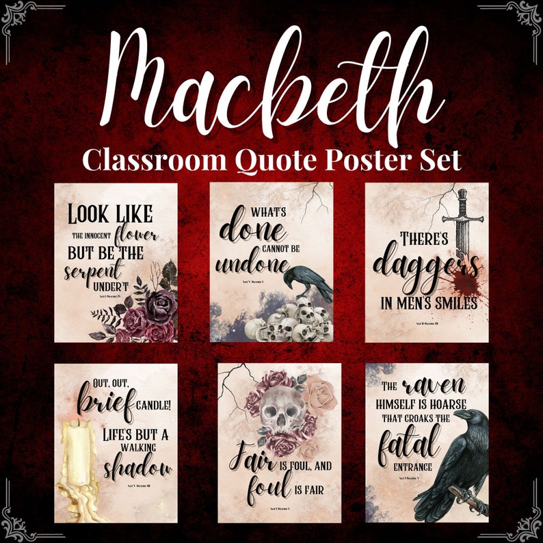 Macbeth Posters Shakespeare Posters Classroom Posters - Etsy