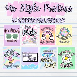 Retro Posters, Middle School Classroom Posters, 90s Aesthetic, High ...