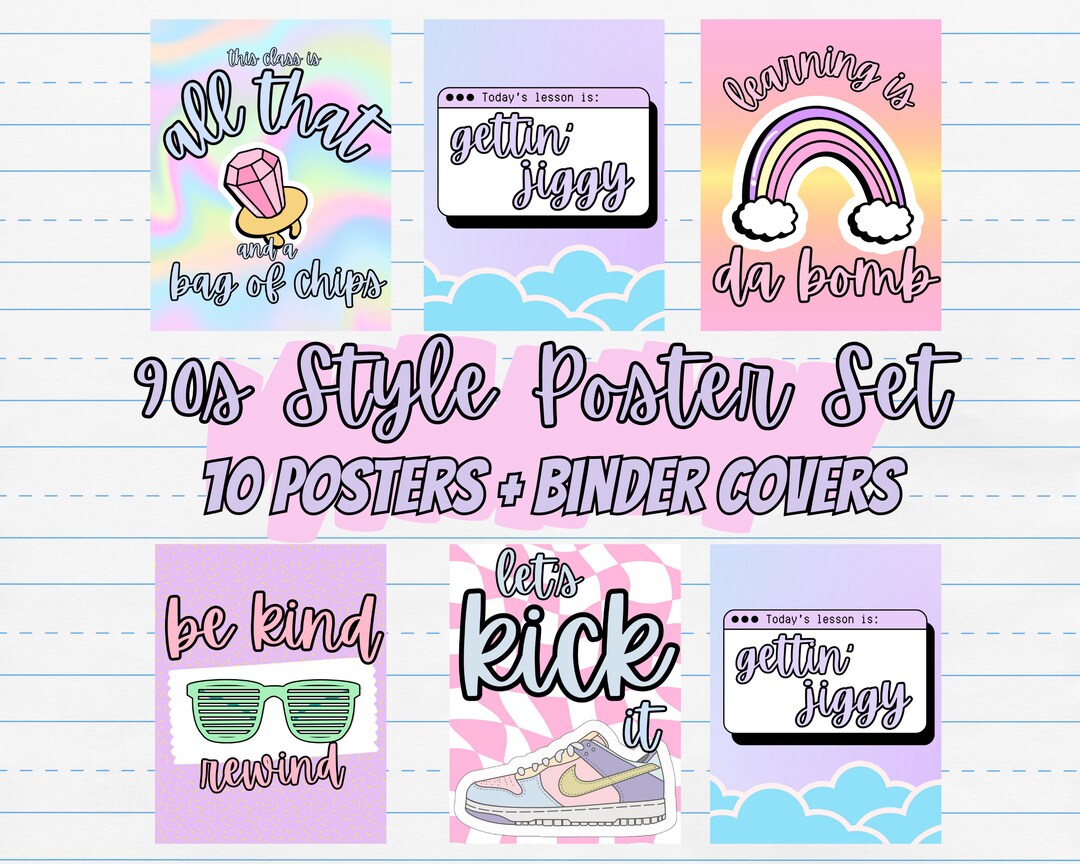 Retro Posters, Middle School Classroom Posters, 90s Aesthetic, High ...