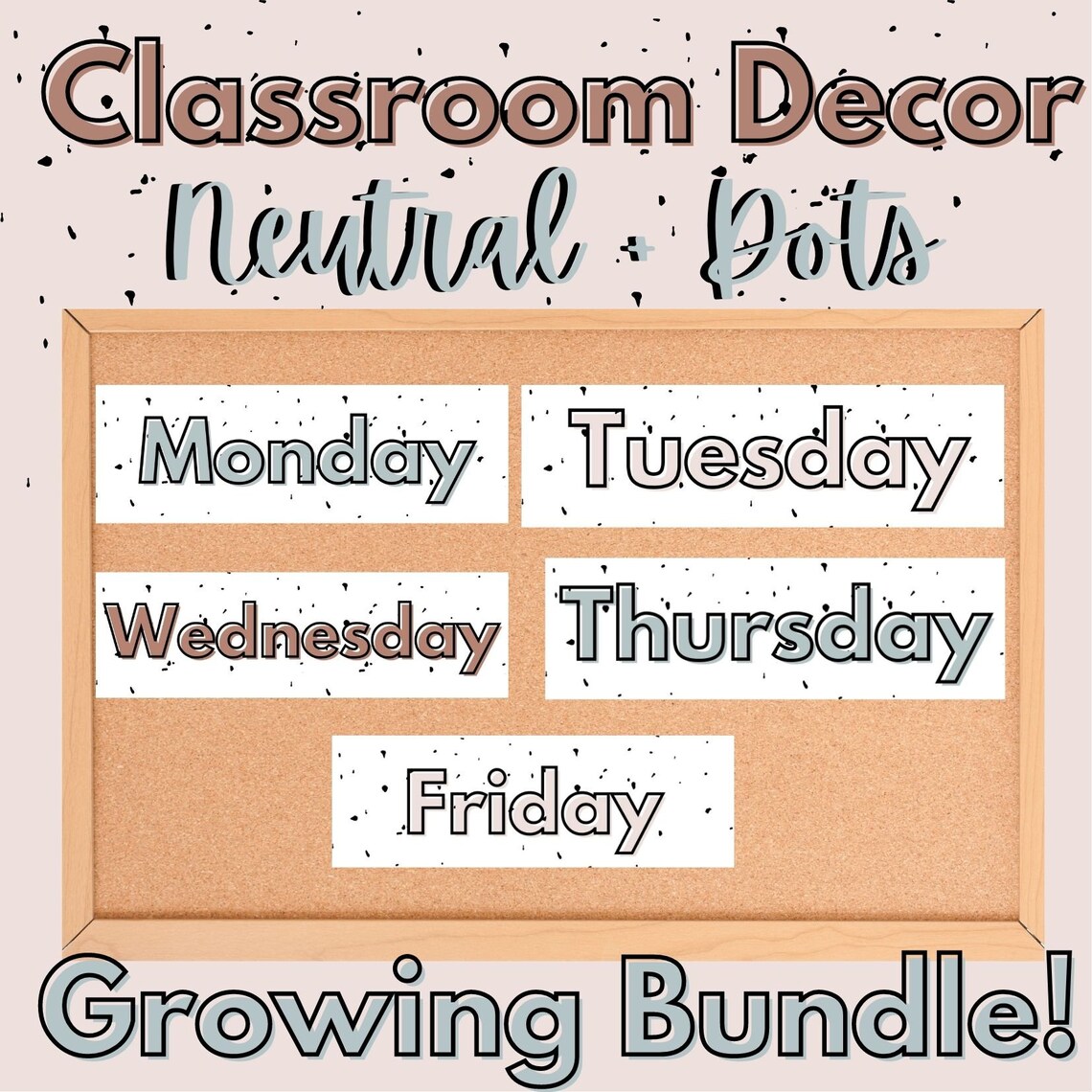 Neutral Dots Classroom Decor BUNDLE - Etsy Canada
