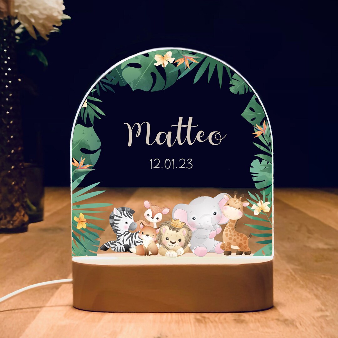 Nachtlicht Safari, Geschenk für Neugeborenes, Nachtlicht Baby ...