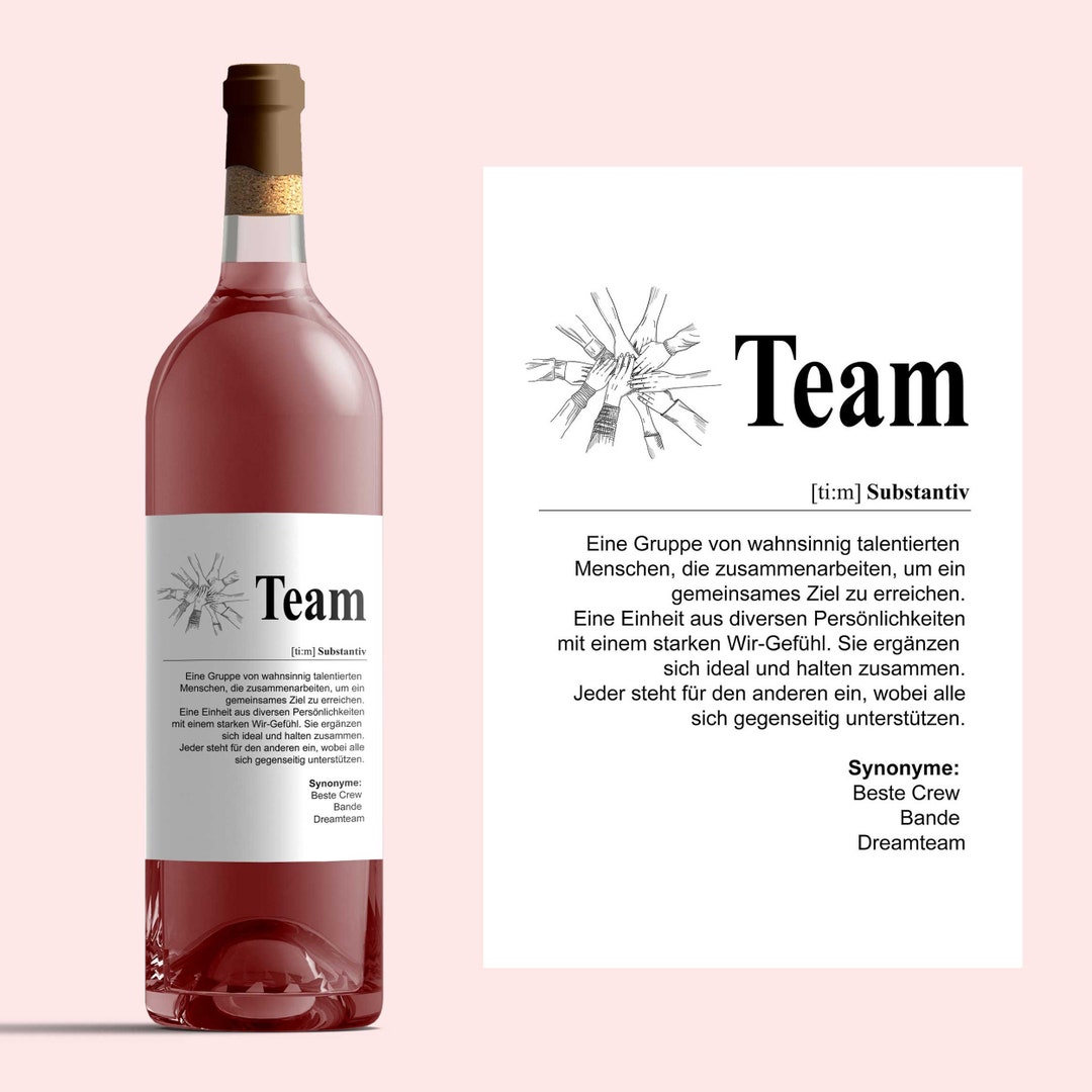Personalized Bottle Label Wine Bottle Label Wine Label TEAM Farewell ...