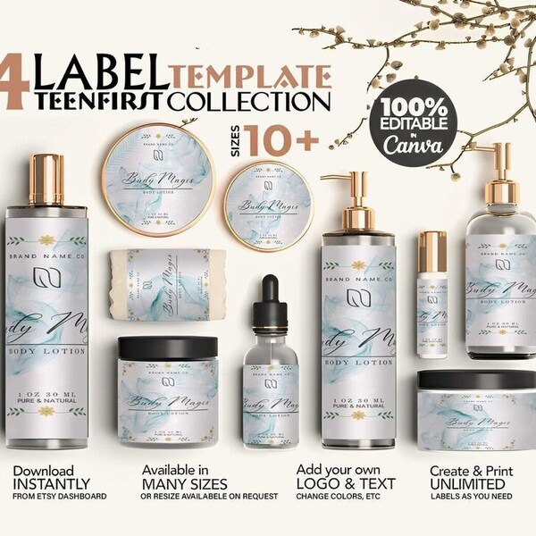 Body Mist Label Template - Etsy