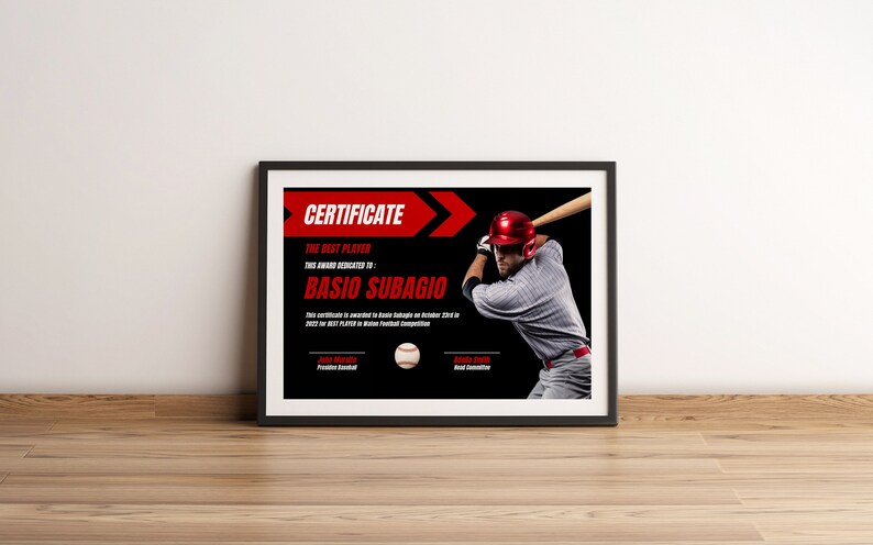 Editable Baseball Award Certificates Award Ceremony - Etsy