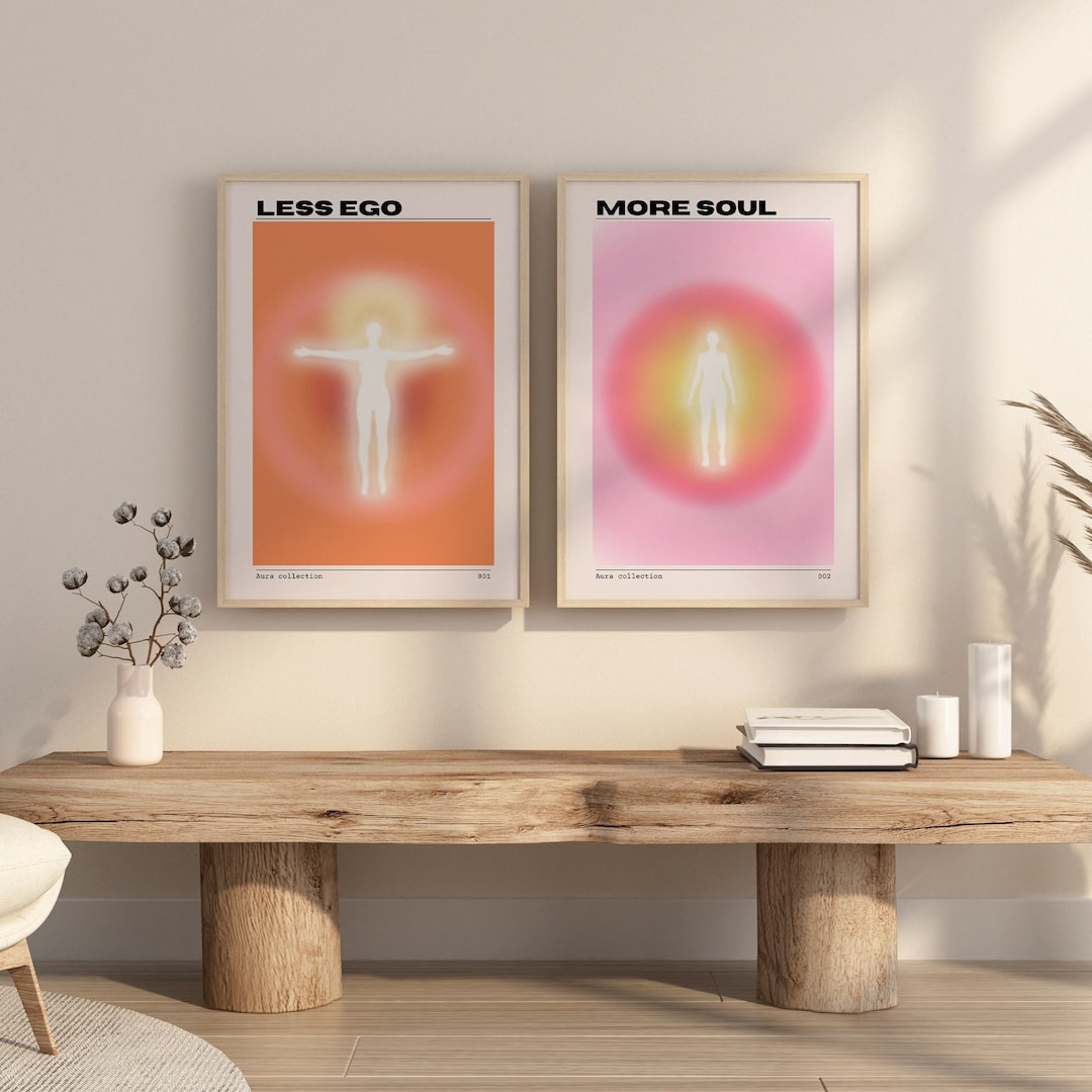 Aura Poster,gradient Aura Print Set of 2, Less Ego More Soul,positive ...