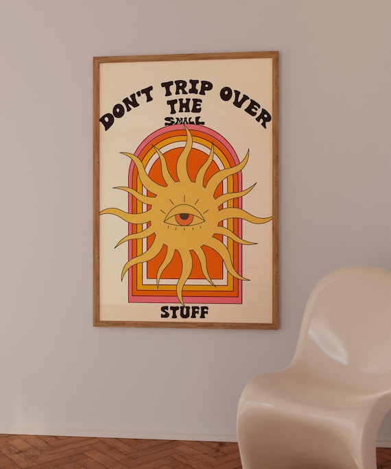 70s Retro Wall Decorretro Sun Poster Groovy Print Positive - Etsy