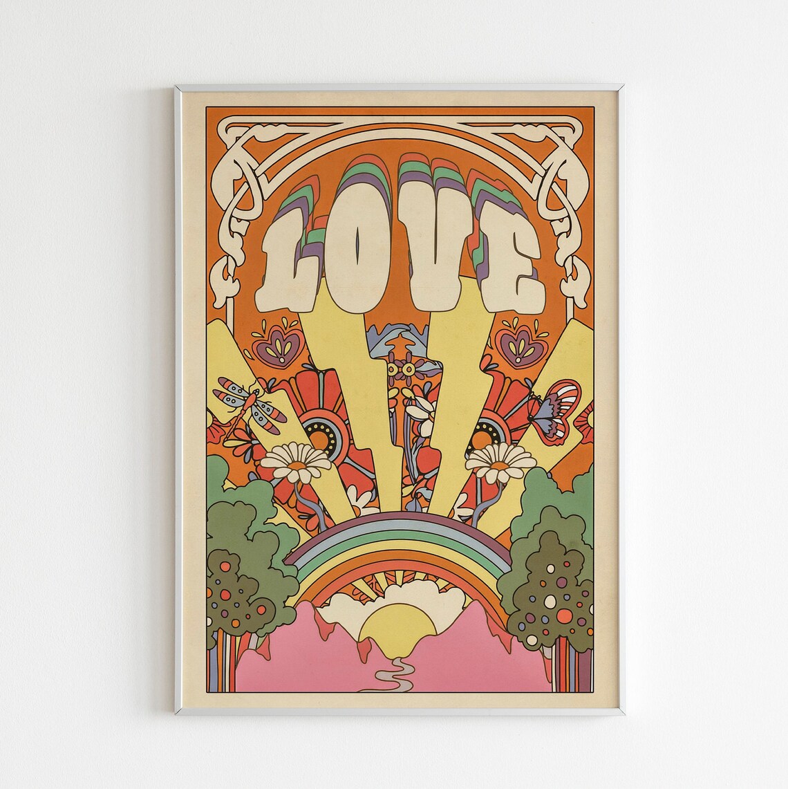 70s Decor,vintage Home Decor,groovy Poster,hippie Retro Wall Art ...