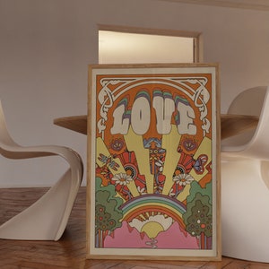 70s Decor,vintage Home Decor,groovy Poster,hippie Retro Wall Art ...