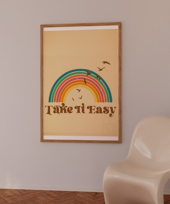 70s Wall Art 70s Retro Decorretro Rainbow Wall Artgroovy | Etsy