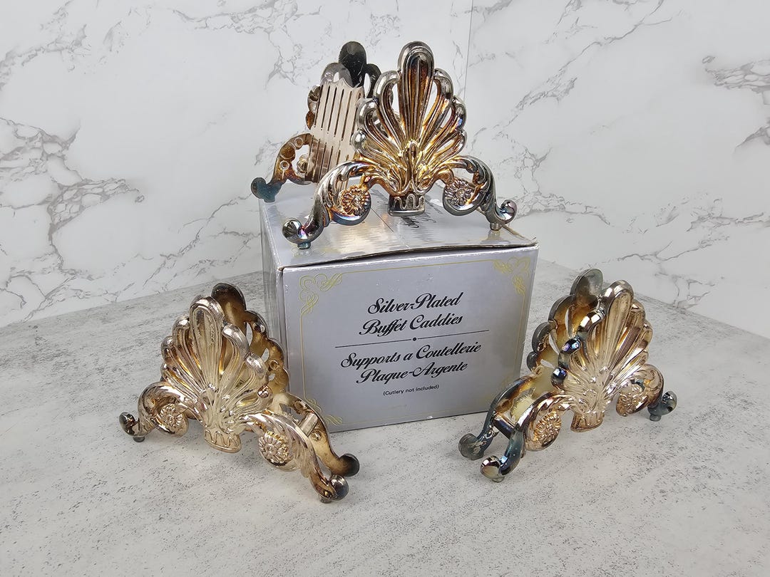 Vintage Silver Plated Buffet Caddies (set of Three) | Silver Plate ...