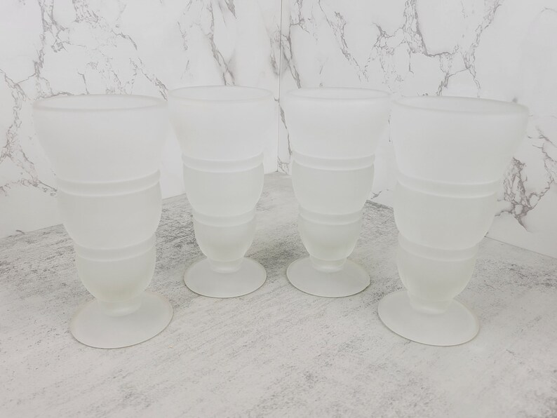Vintage National Silver Company 'satin Ice' Ice Cream Soda Glasses (set ...