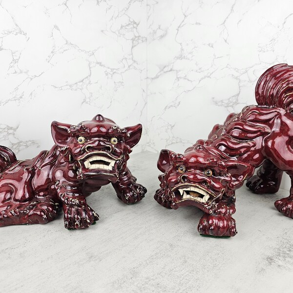 Large Foo Dogs Statue - Etsy