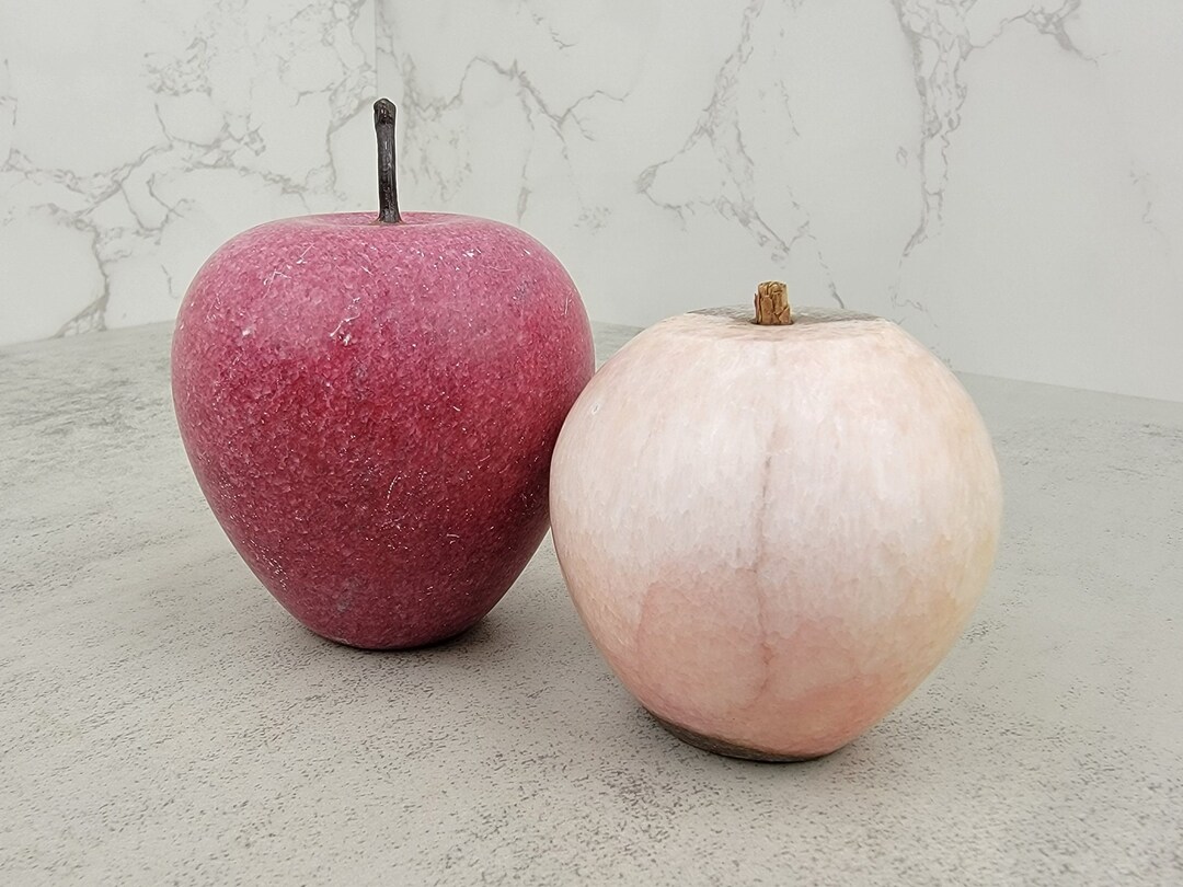 Vintage Marble and Alabaster Apple Paperweights set of Two - Etsy