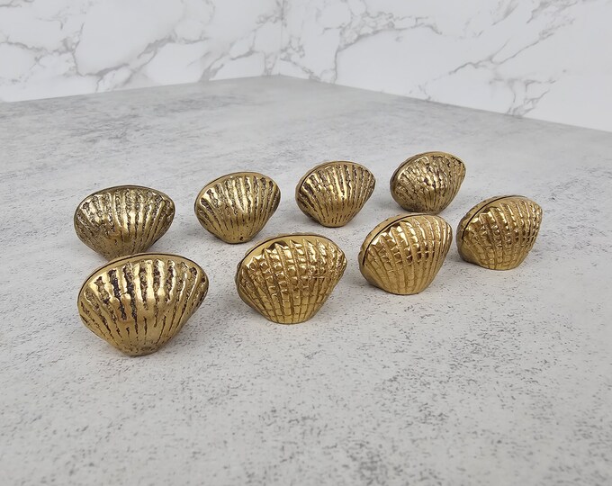 Vintage Bombay Company Solid Brass Shell Place Card Holders (set of ...