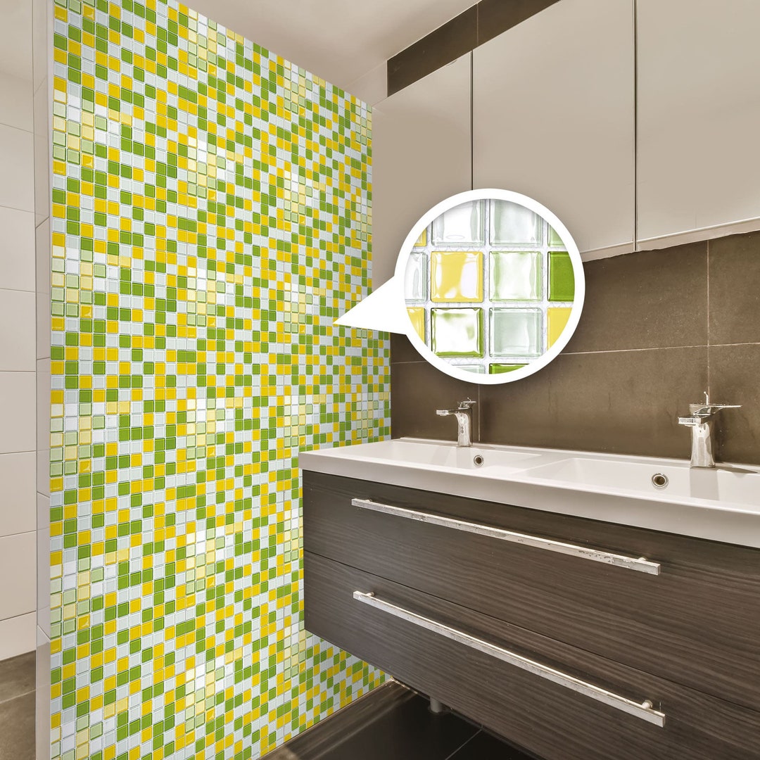 Acepunch Custom DIY Crystal Glass Mosaic Chartreuse Shades Kitchen ...