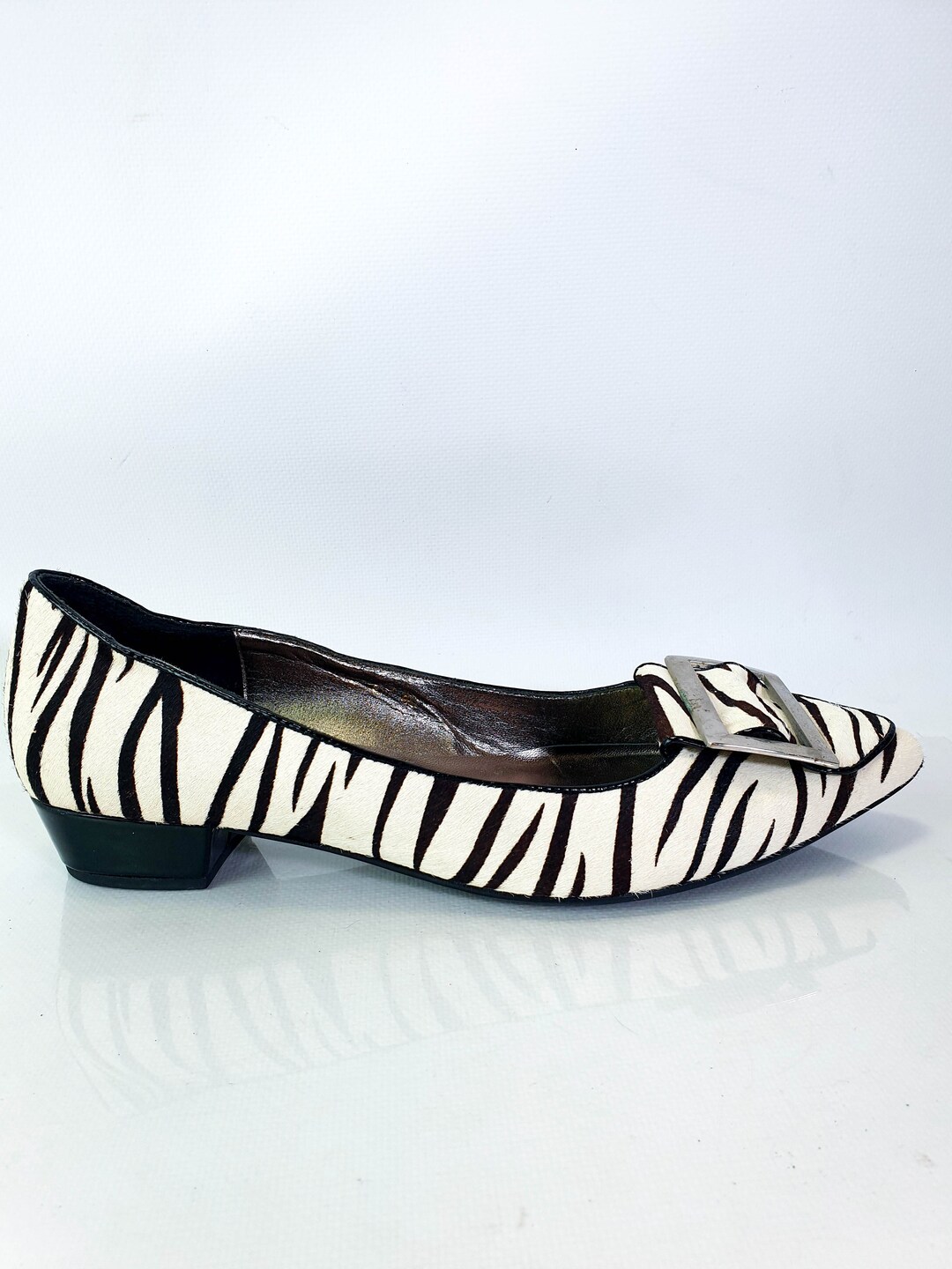 Bimba & Lola Zebra Hair-on Leather Ballet Flats, Pointed Toe, EU 40 ...