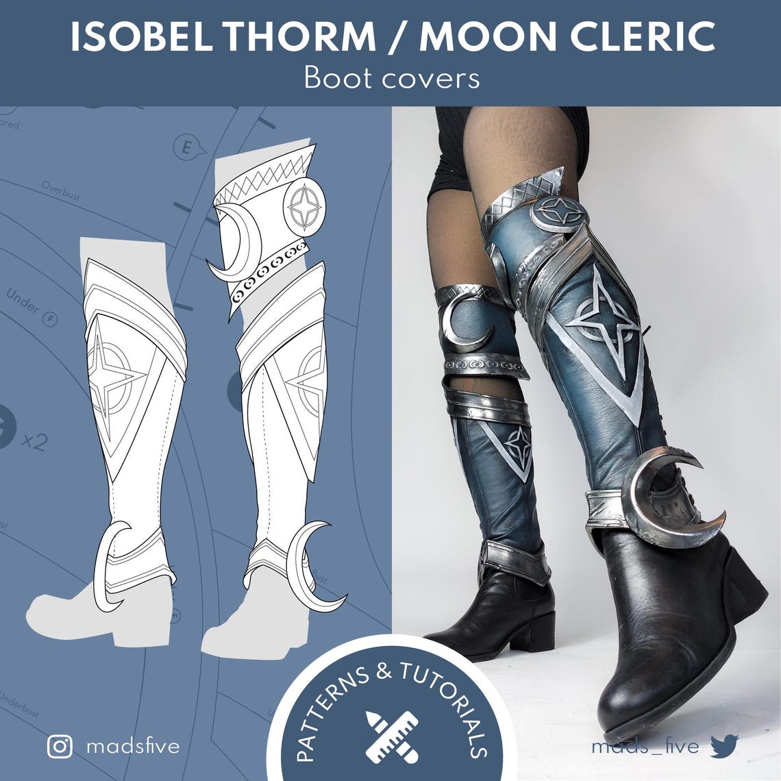 PATTERNS & TUTORIALS : Isobel/moon Cleric Boot Covers - Etsy