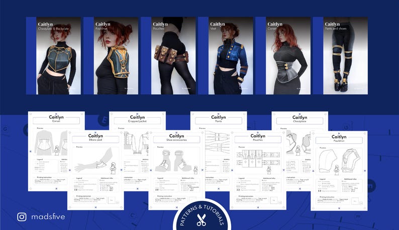 PATTERNS & TUTORIALS - Caitlyn Inspired Outfit + Armor - Etsy