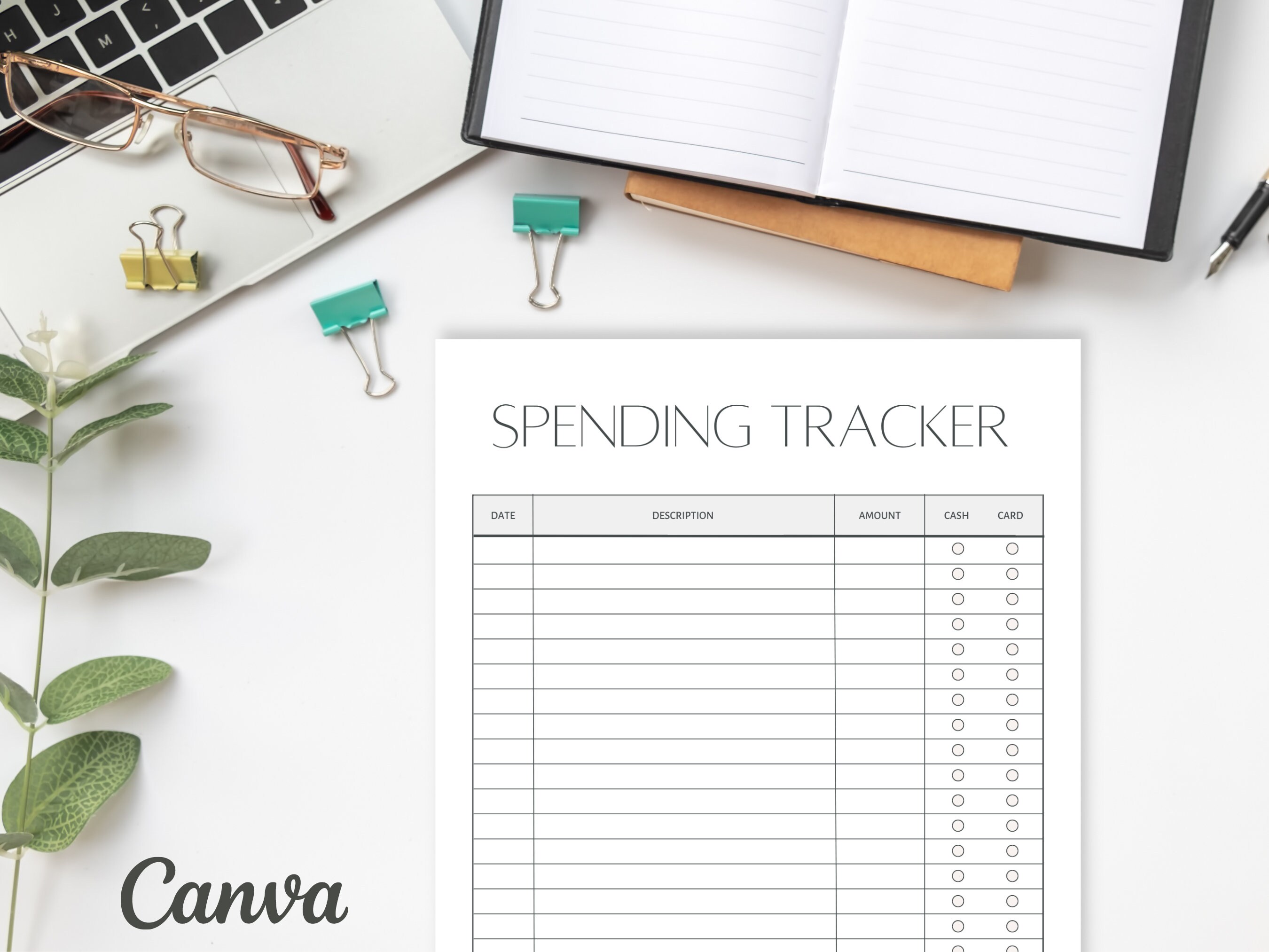 Expense Tracker Canva Simple Easy - Etsy