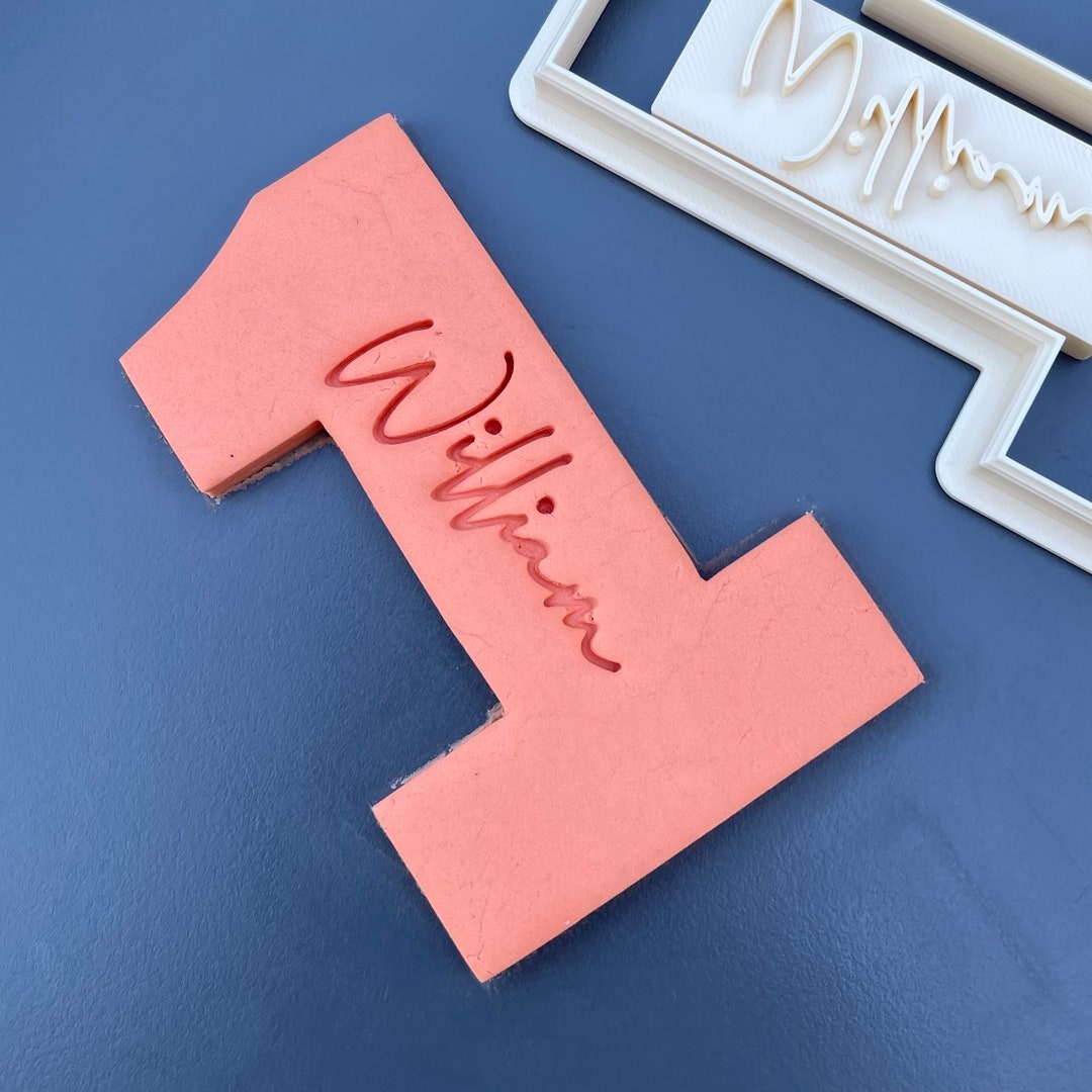 Personalized Number 1 Cookies Cutter Stamp Embosser for Baby First ...