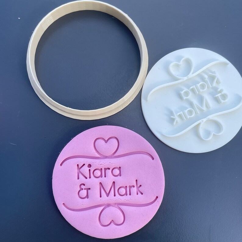 Personalized Wedding Stamp Script Handwriting Embosser Cookie and ...