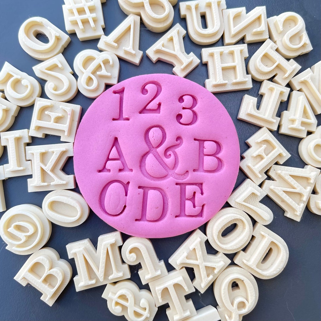 Alphabet and Numbers Stamps Sets for Cookies and Fondant Size: 15mm and ...