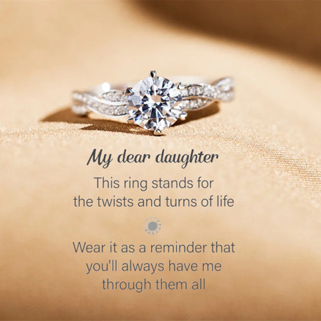To My Daughter-you Will Always Have Me Twisted Pavé Ring,promise Ring ...