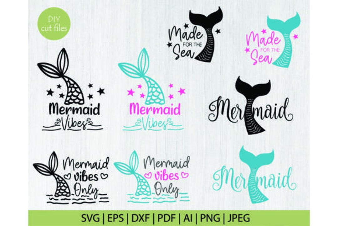 Mermaid SVG File Mermaid Graphics for Cricut SVG Mermaid Template - Etsy