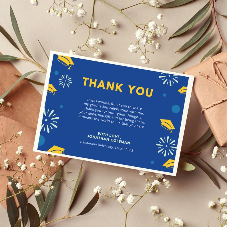 Graduation Thank You Cards, Graduation Thank You Notes, Graduation Gift ...