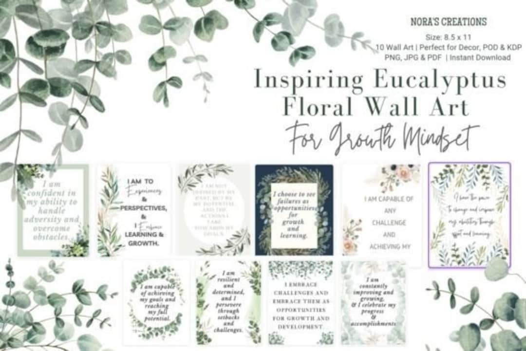 Inspiring Eucalyptus Affirmation Wall Art Affirmation Wall Art Wall Art ...