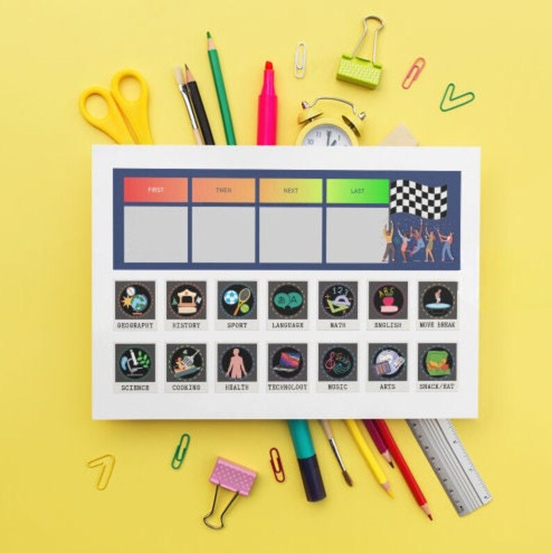 Visual Routine Schedule: 4 Steps First Next Then Last - Etsy