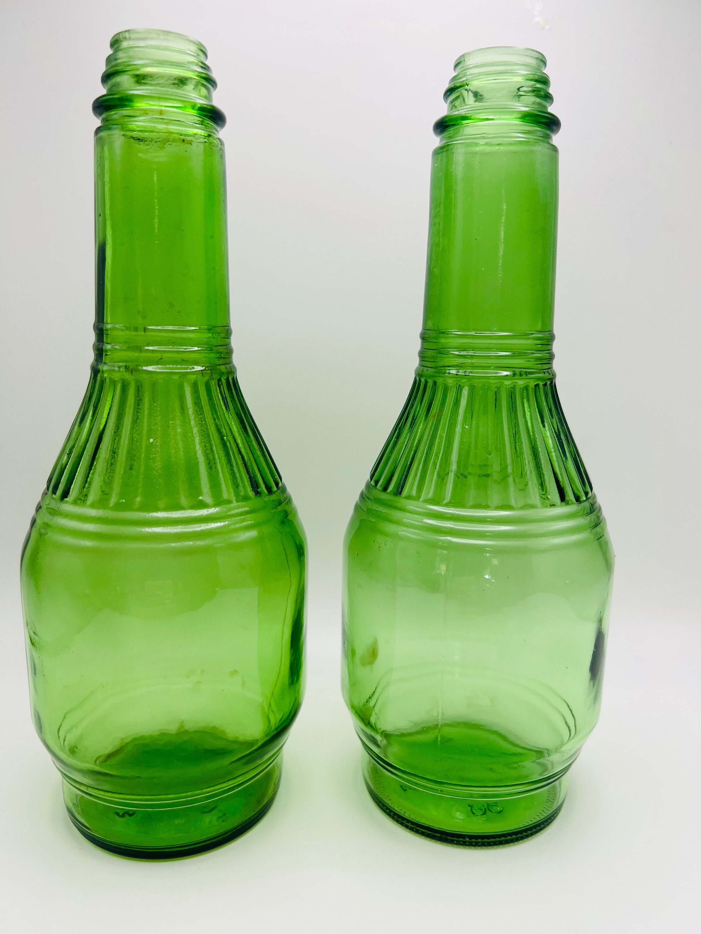Vintage Anchor Hocking Green Glass Bottles - Etsy