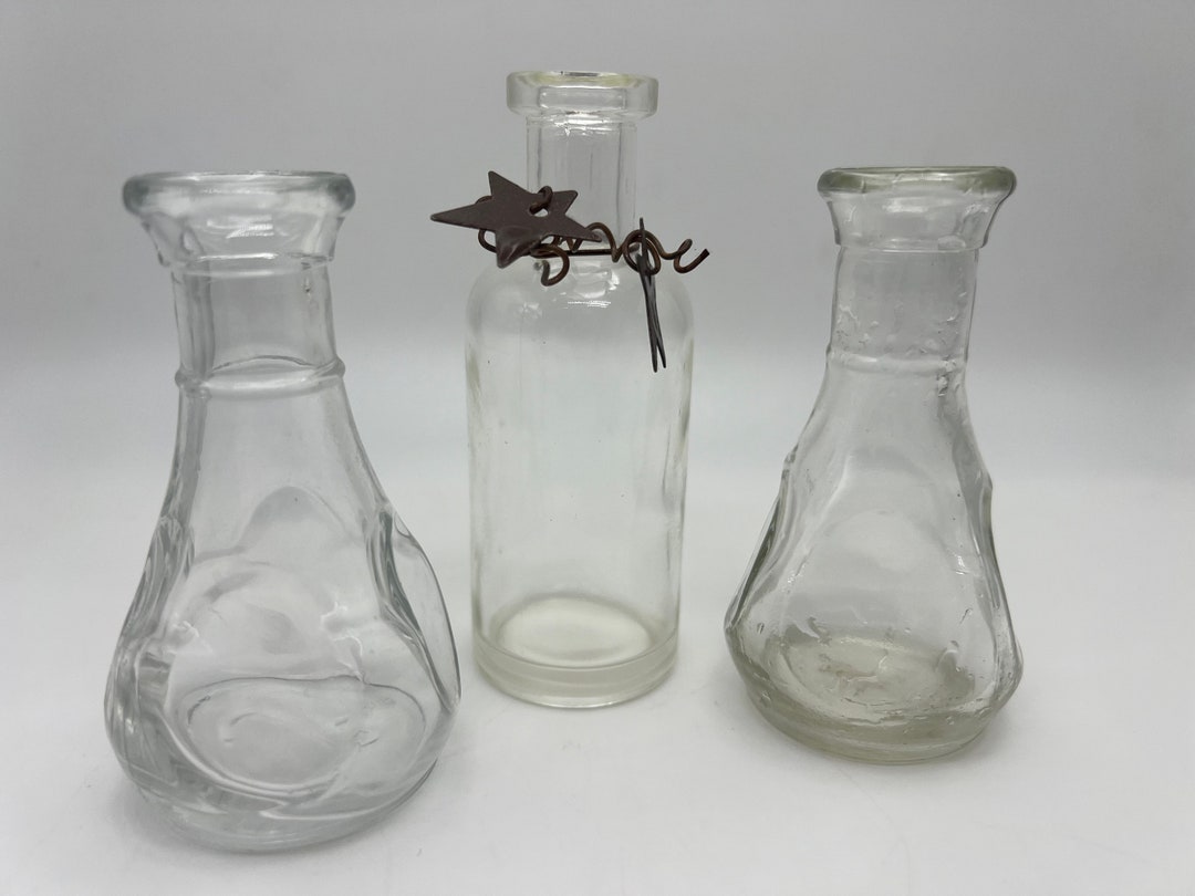 Set of Mini Glass Bottles - Etsy