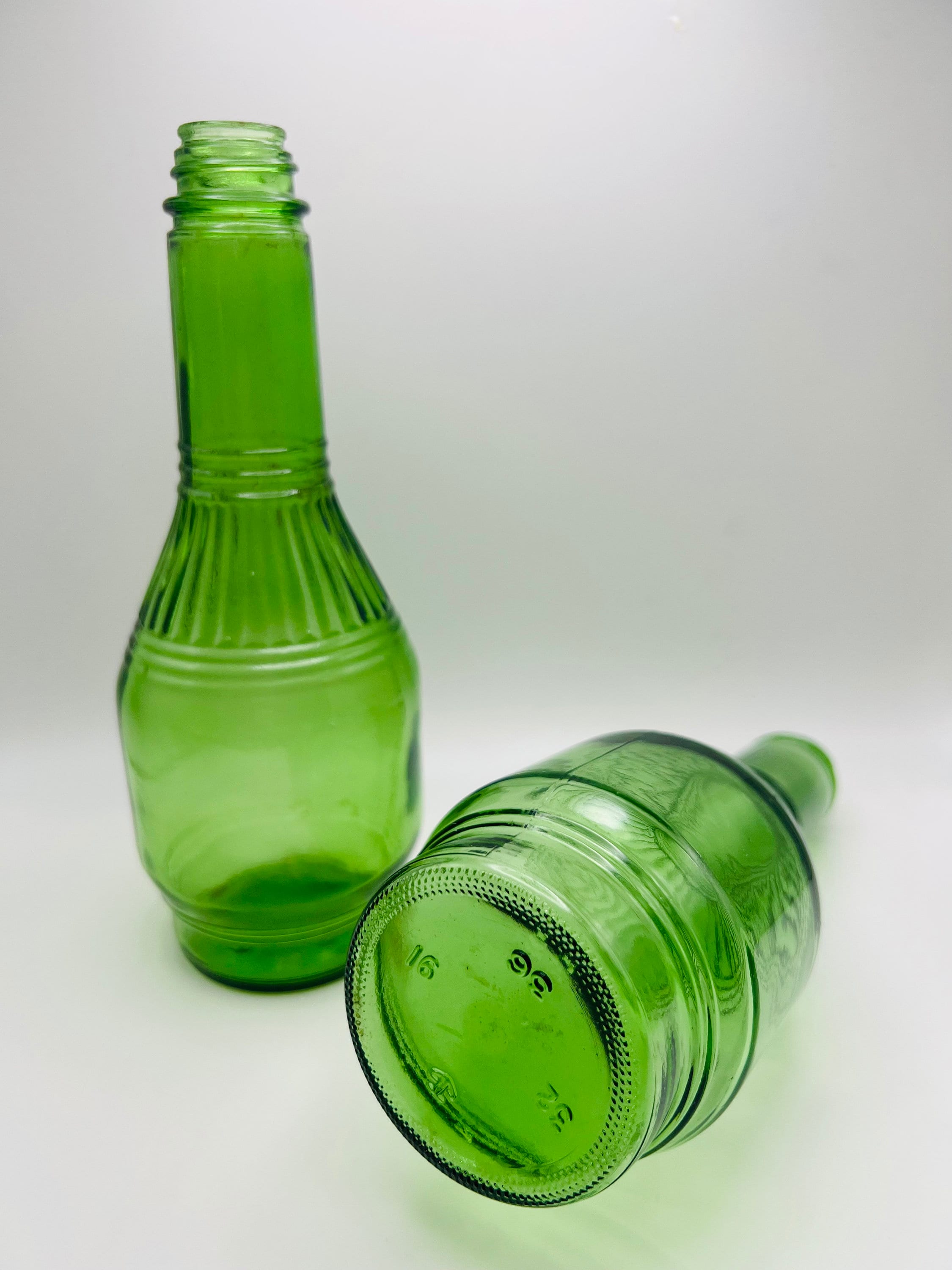 Vintage Anchor Hocking Green Glass Bottles - Etsy