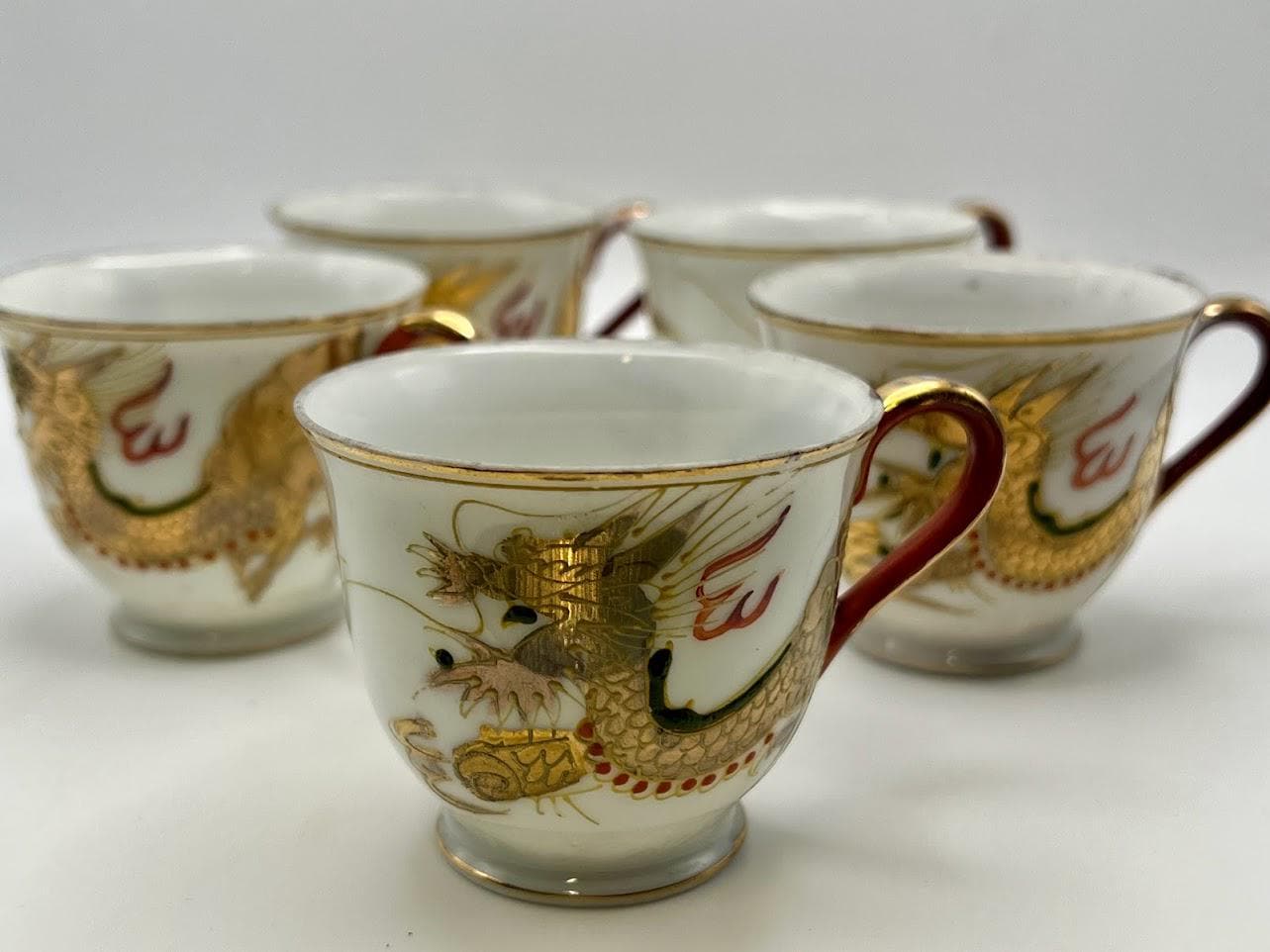Gold Dragon Japanese Dragonware Teacups - Etsy