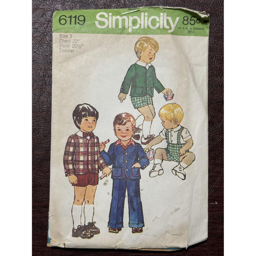 Vintage Simplicity 6119 Boy's Jacket & Pants in 2 Lengths Pattern - Etsy