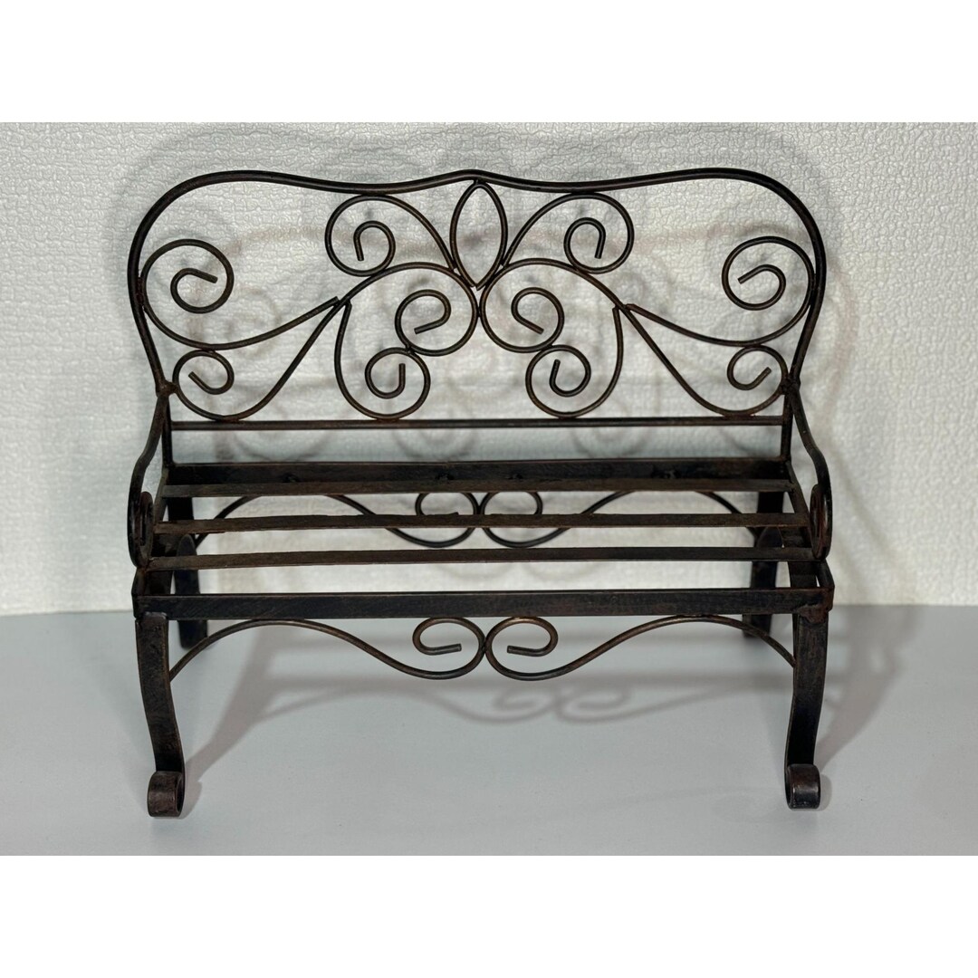 Vintage Metal Doll Garden Bench - Etsy