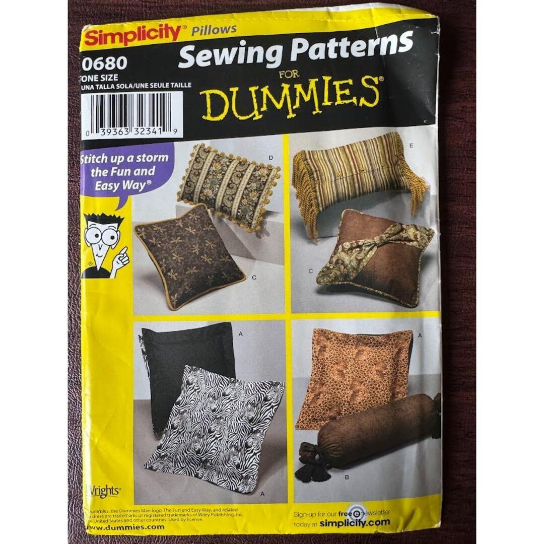 Simplicity Sewing Patterns for Dummies 0680 Pillows UNCUT - Etsy