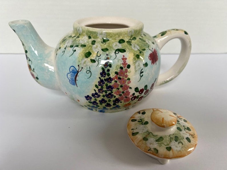 Hand Painted Butterfly Garden Teapot by Kathy Hatch - Etsy
