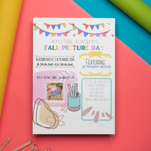 School Picture Day Flyer, Editable Picture Day Flyer, Photography Flyer ...