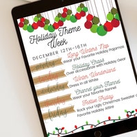 Holiday Spirit Week Flyer, Holiday Spirit Week, Editable Holiday Spirit ...