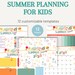 Summer Planner, Summer Organization Pack, Kids Summer Planner, Instant ...
