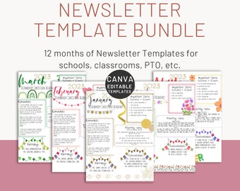 Newsletter Template Monthly Newsletter Back to School Meet - Etsy