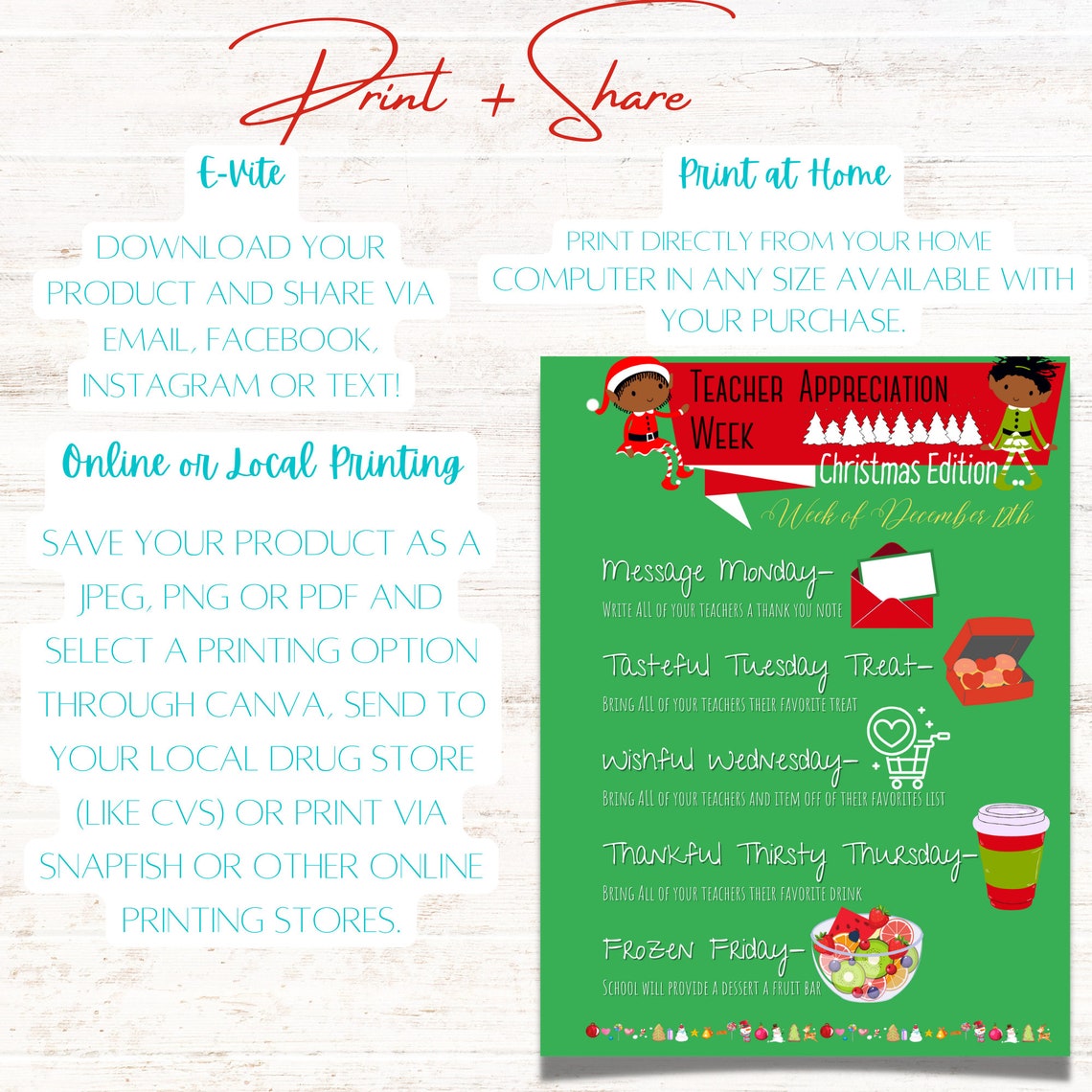 Teacher Appreciation Week, Winter Teacher Appreciation Week, Christmas ...