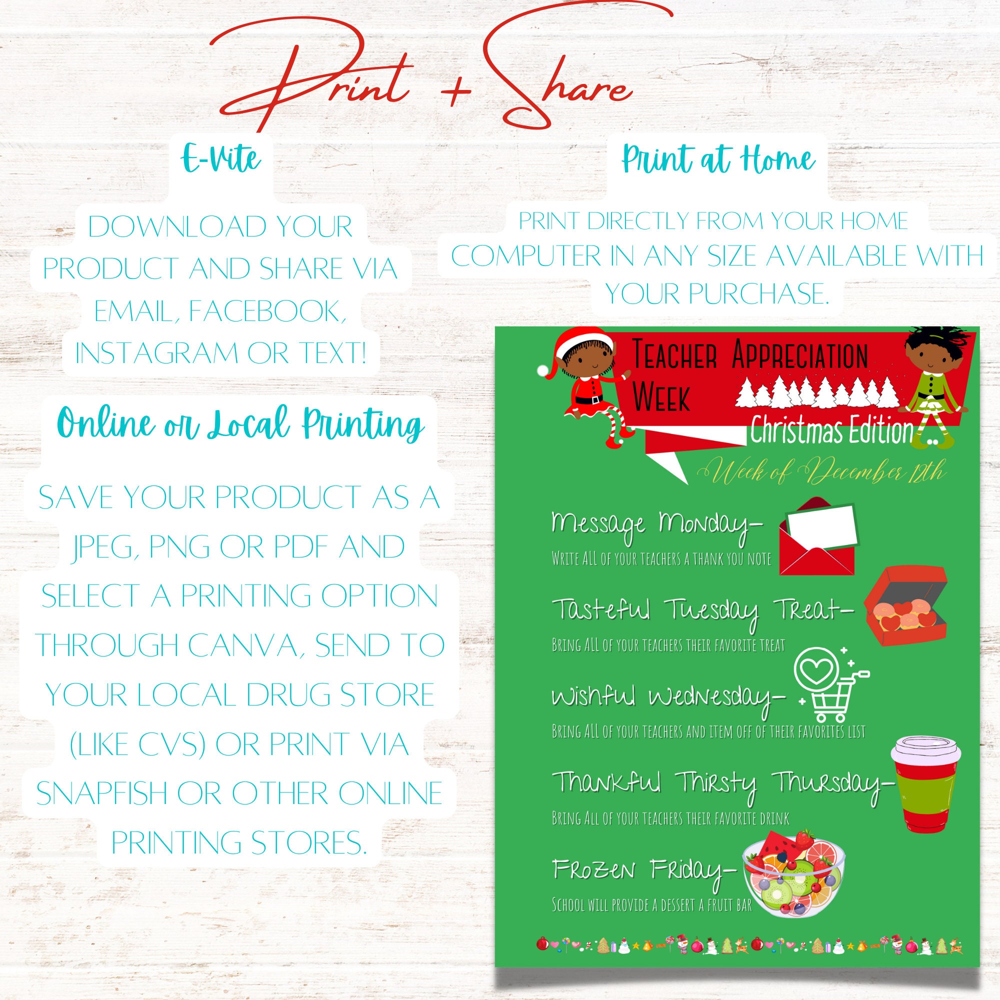 Teacher Appreciation Week, Winter Teacher Appreciation Week, Christmas ...