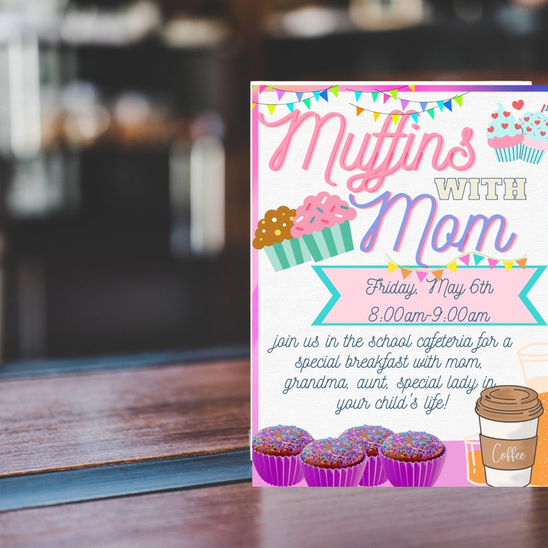 Muffins With Mom Template, Muffins With Mom Flyer, Muffins With Mom ...