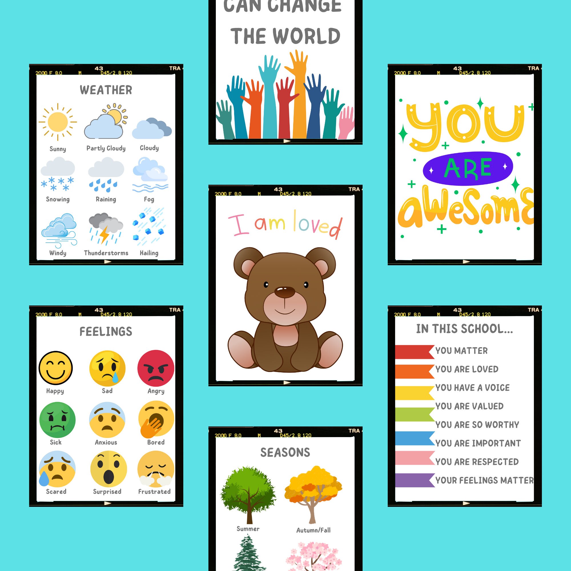 Set of 25 Educational Posters, Classroom Decor, Montessori/homeschool ...